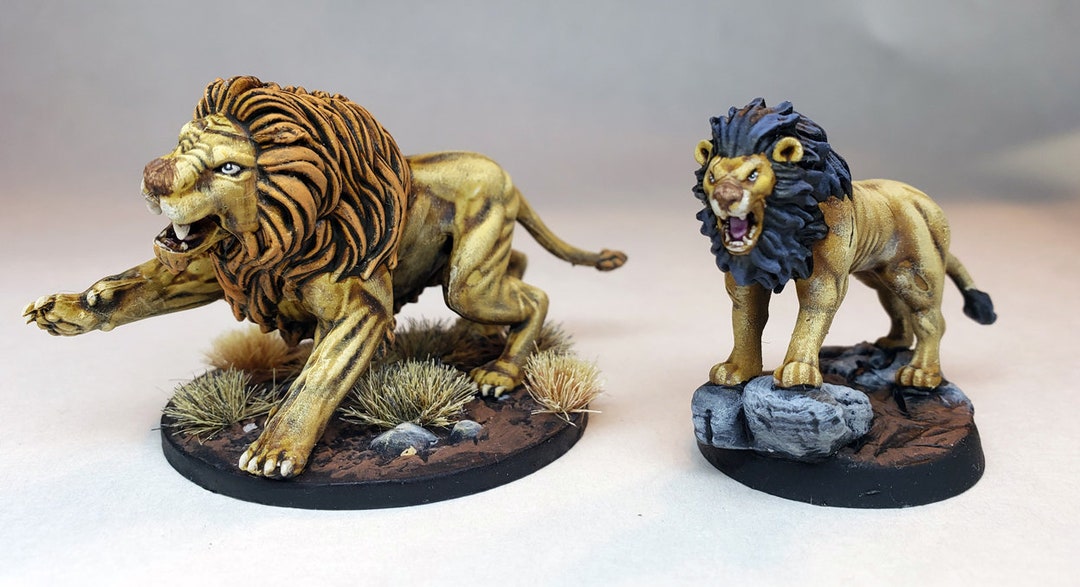 Celestial Lion, Dire Lion / Painted Miniature / Dnd Pathfinder 2E ...