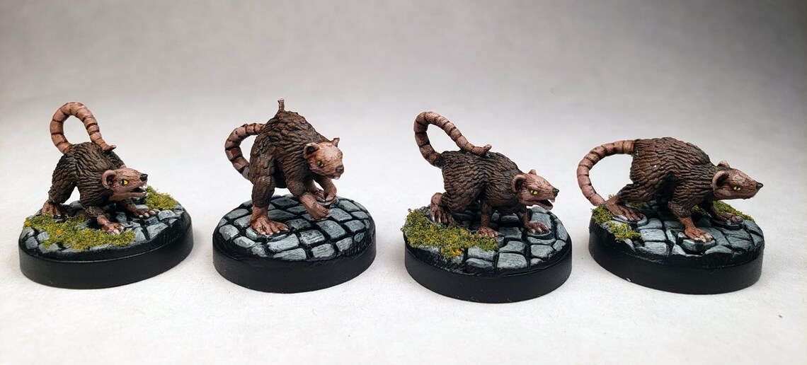 Giant Rats Painted Miniatures 3d Print Resin / Pathfinder - Etsy