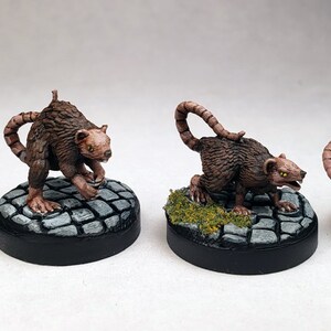 Giant Rats, Painted Miniatures 3d Print Resin / Pathfinder Frostgrave ...