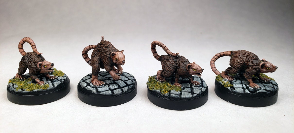 Giant Rats Painted Miniatures 3d Print Resin / Pathfinder - Etsy