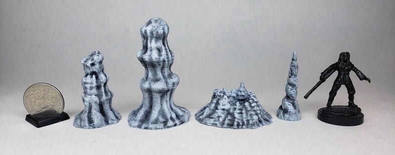 Painted Underdark Stalagmite Cluster Cave Stalactite / 3d Printed ...
