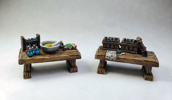 Painted Alchemist Tables / Dungeon Mage Laboratory / Painted | Etsy