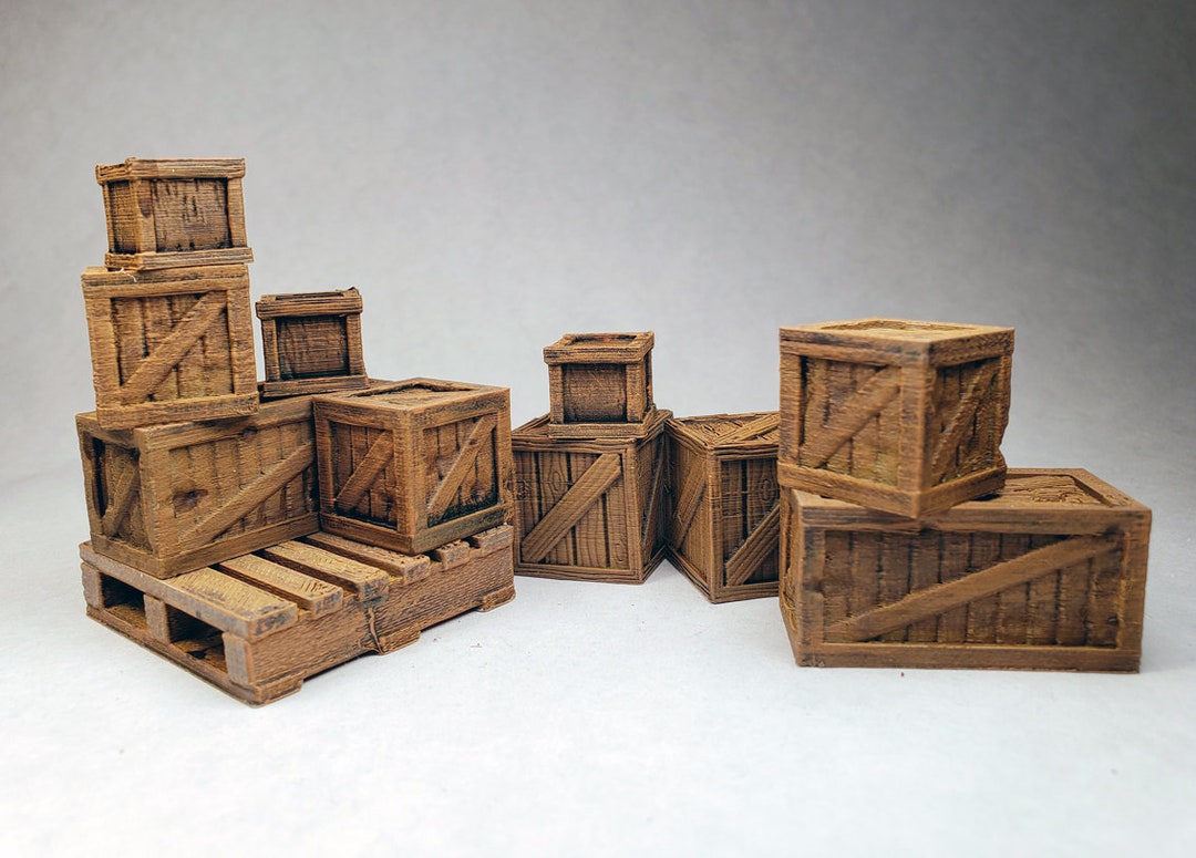 Dungeon Furniture Crates and Pallet Storage Boxes Chest / Painted 3d ...