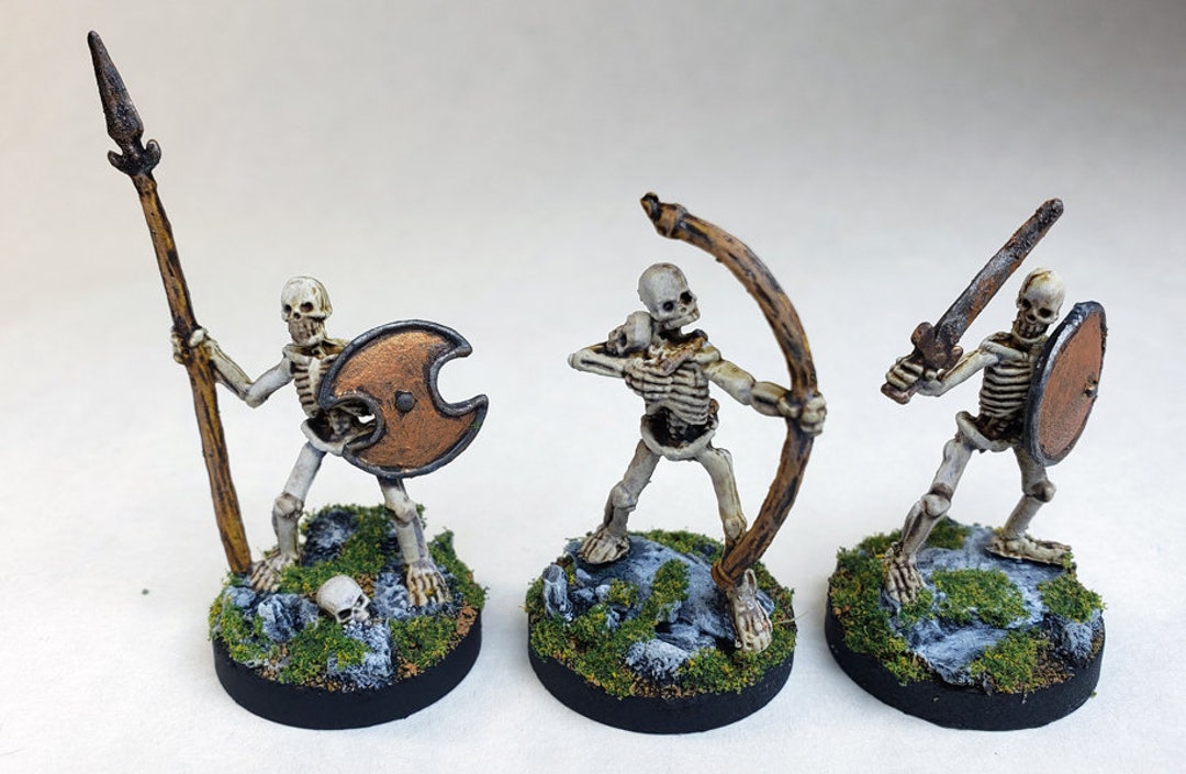 CUSTOM Painted Skeletons Necromancer Minions / Reaper Bones Miniatures ...