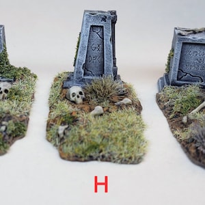 Fresh Graves and Coffins Gravestone Skull Bones Tomb / Painted Terrain ...