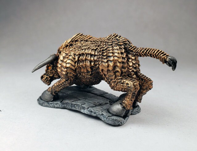 Gorgon Brass Bull Monster / Painted Reaper Bones Miniature / | Etsy