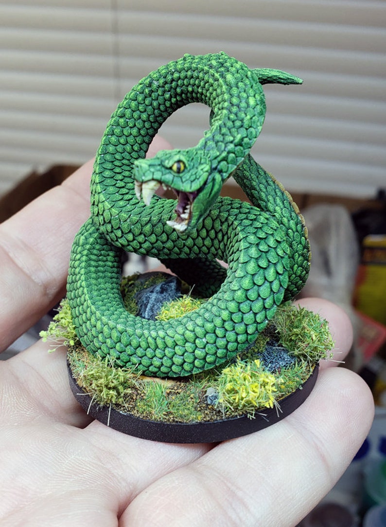 Custom Painted Giant Snake Miniatures 3d Print Resin / | Etsy