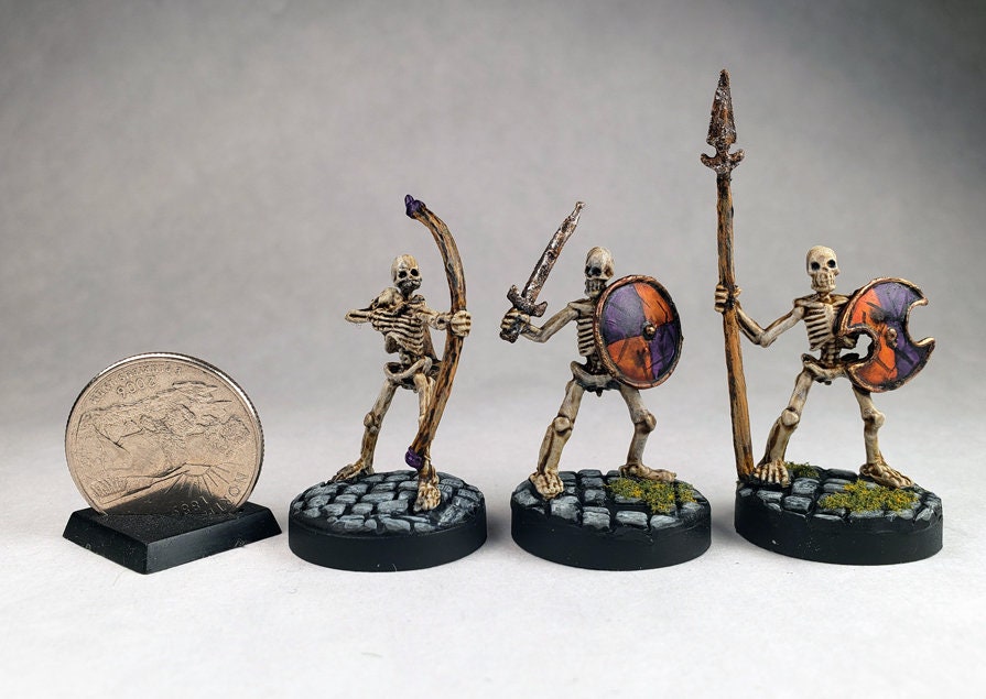 CUSTOM Painted Skeletons Necromancer Minions / Reaper Bones Miniatures ...