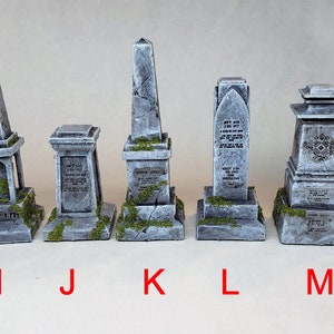 Graveyard (6) Mausoleum Moss Gravestone Skull Statue Tomb / Painted ...
