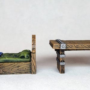 Dungeon Furniture Tables Chairs Beds Throne / Painted Tabletop Tiny ...