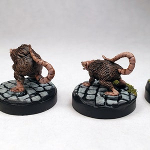 Giant Rats, Painted Miniatures 3d Print Resin / Pathfinder Frostgrave ...