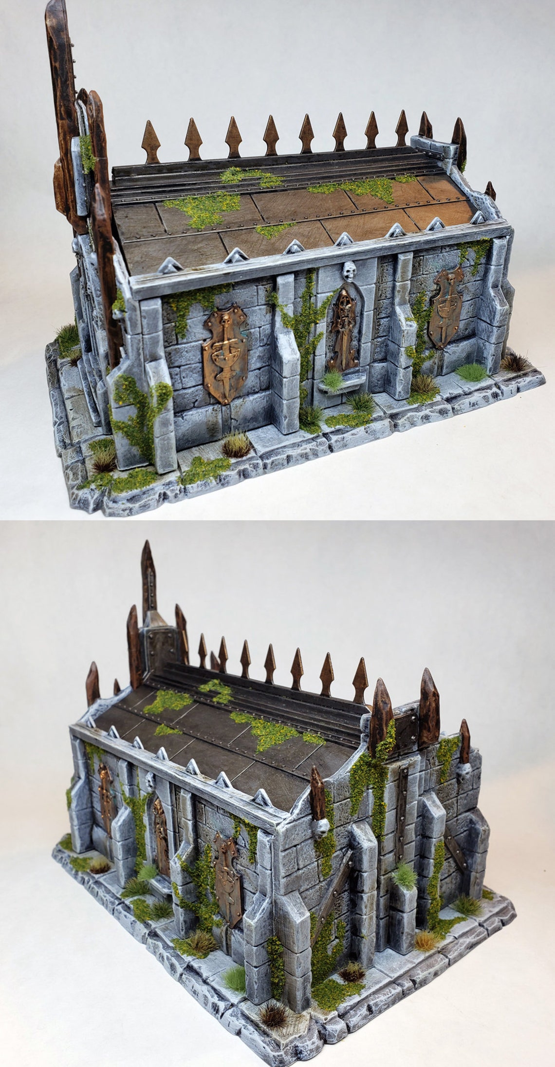 Graveyard 6 Mausoleum Moss Gravestone Skull Statue Tomb / - Etsy