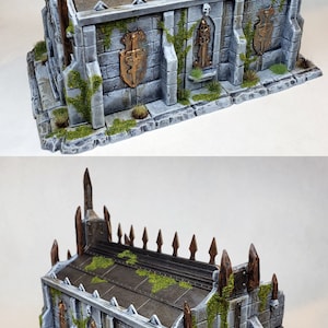 Graveyard (6) Mausoleum Moss Gravestone Skull Statue Tomb / Painted ...
