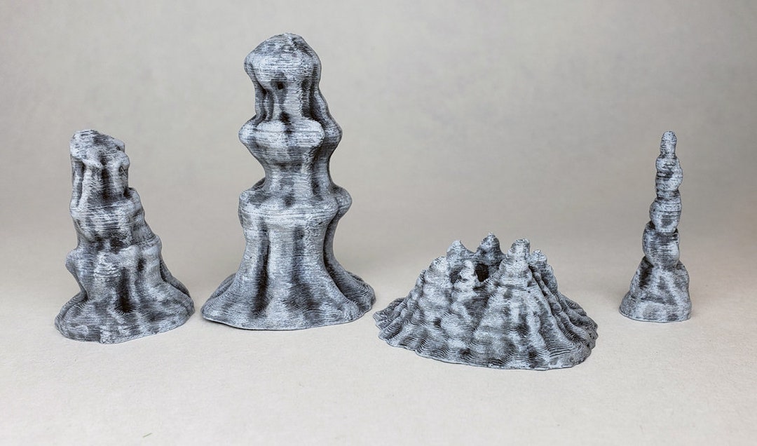 Painted Underdark Stalagmite Cluster Cave Stalactite / 3d Printed ...