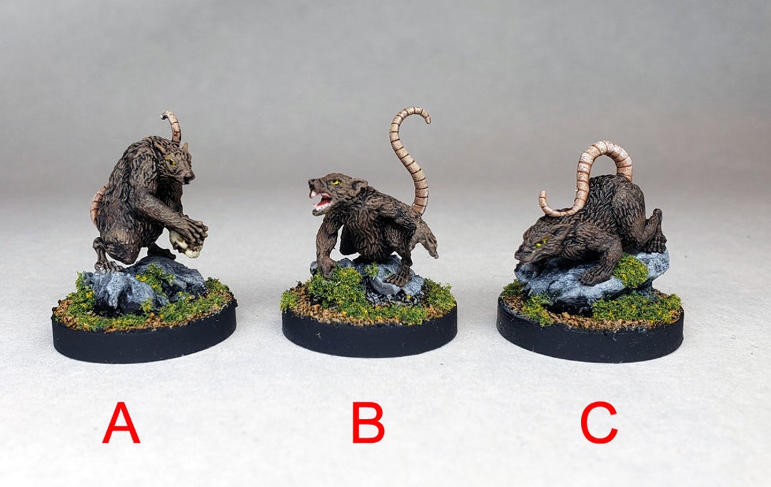 Giant Wood Rats, Painted Miniatures Print Resin Pathfinder Frostgrave ...