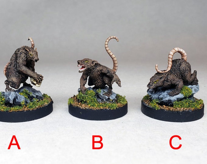 Giant Wood Rats, Painted Miniatures Print Resin Pathfinder Frostgrave ...