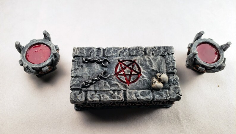 Sacrificial Altar and 2 Ornate Stone Blood Bowls / Painted - Etsy