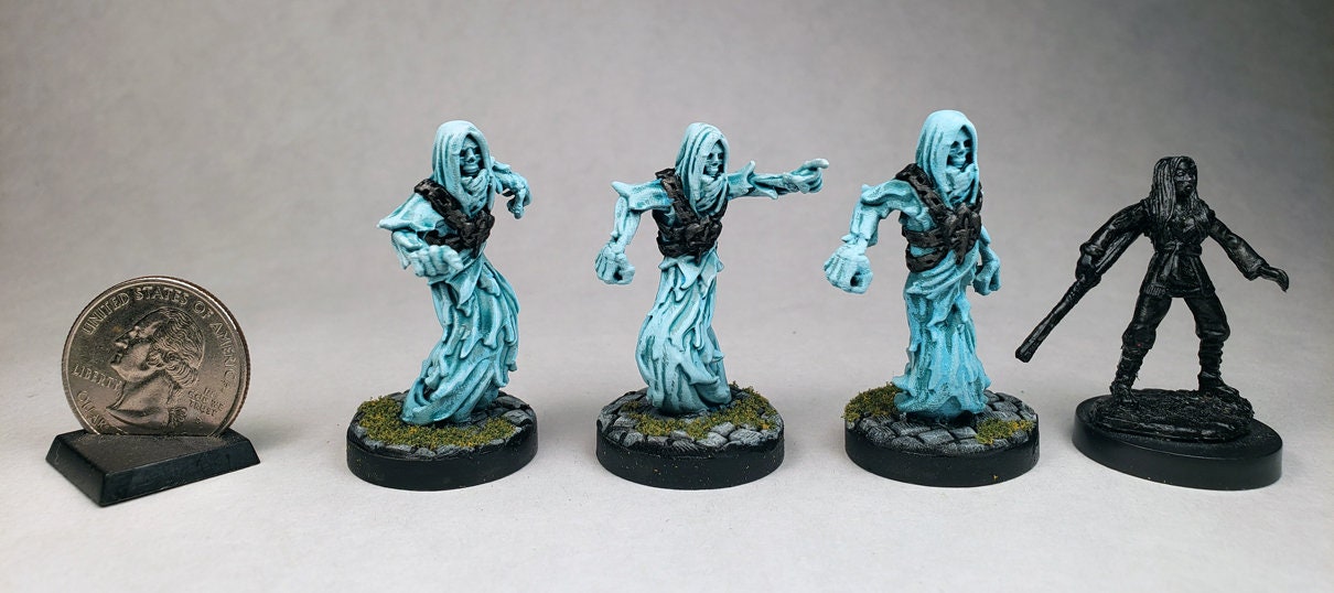 Chained Ghosts Painted Miniatures 3d Print Resin / Pathfinder - Etsy