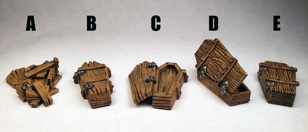 Open, Broken and Sealed Coffin Dungeon Tomb D&D Furniture / 3d Printed ...