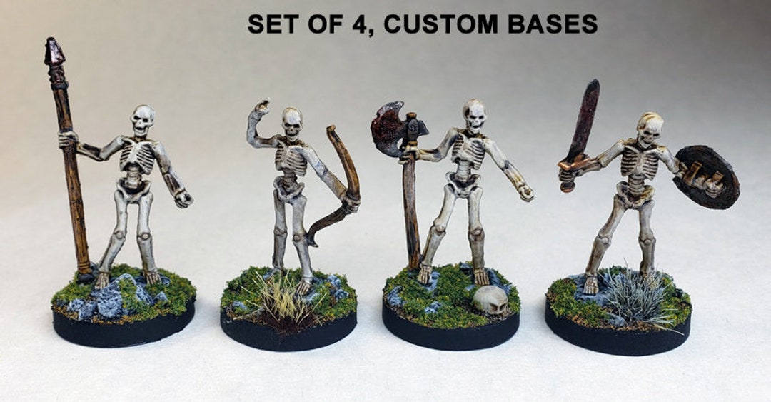 CUSTOM Painted Skeleton Crypt Guardians Troop / Reaper Bones Miniatures ...