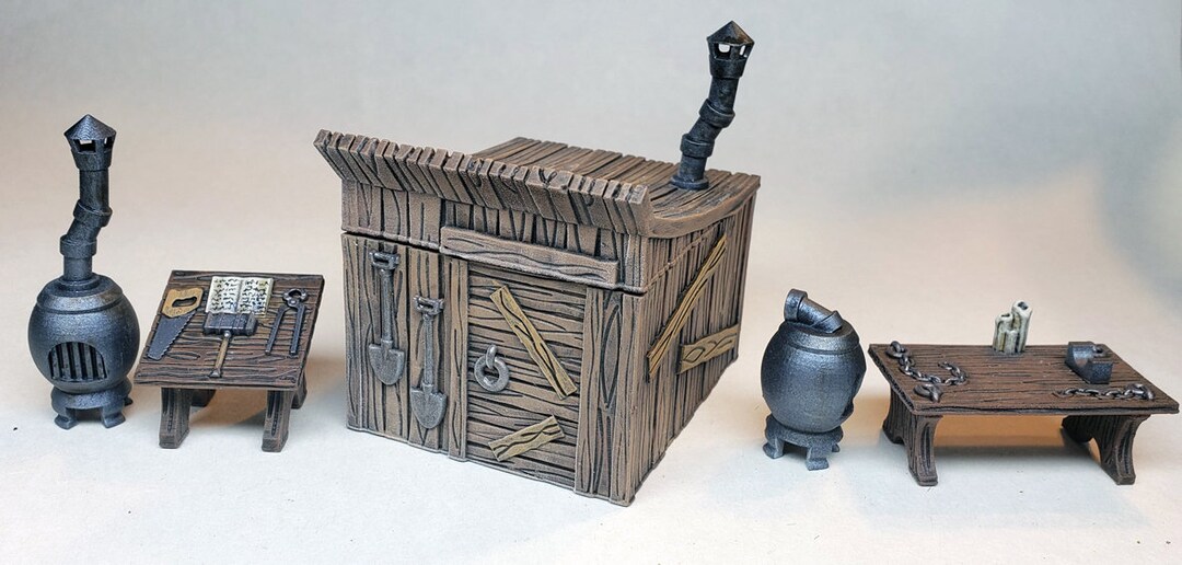 Grave Digger or Miner Shack Workbench Stove Graveyard Mine / Painted ...