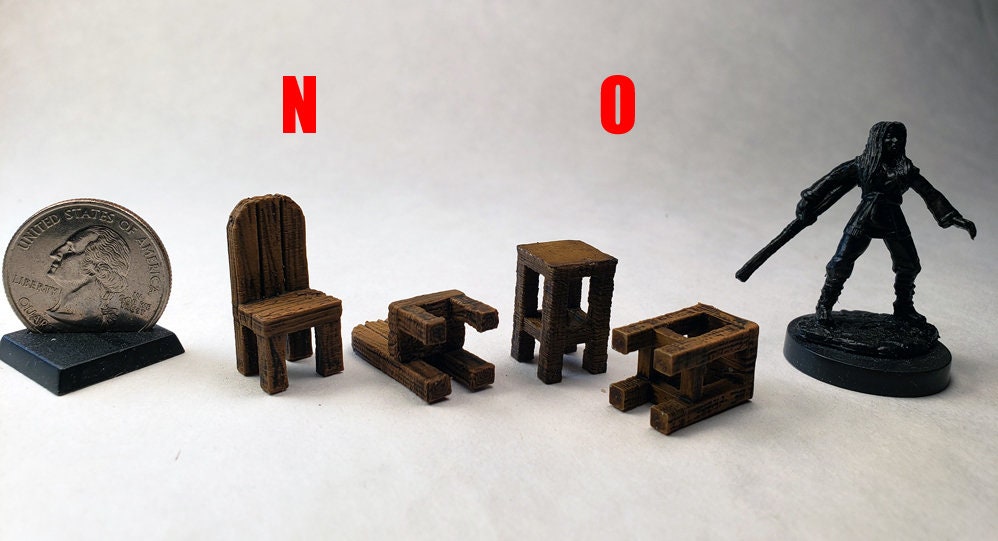 Painted Dungeon Furniture Tables, Chairs, Bar Stools / 3d Printed ...