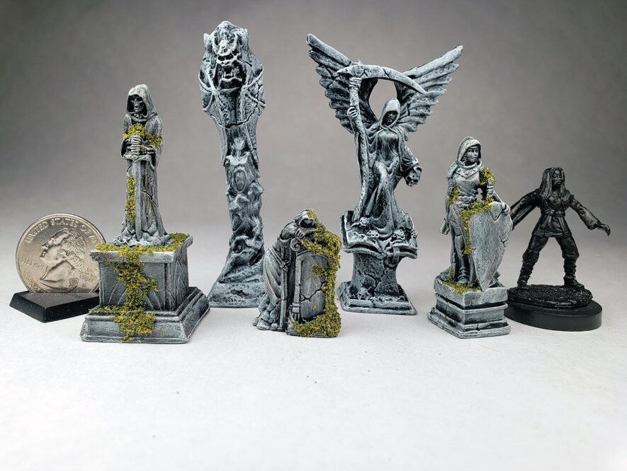 Graveyard Statue Gravesite Gravestone Terrain Tombstones Angel Tomb ...
