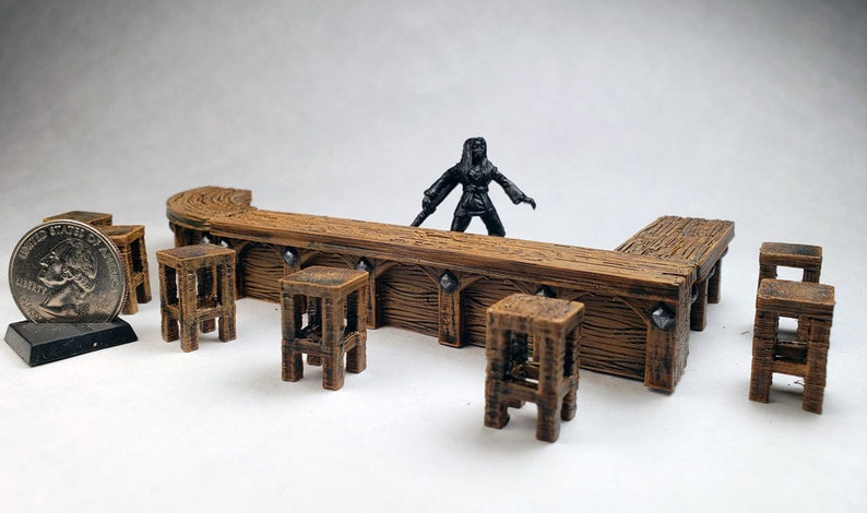 Painted Bar and Stools Tavern D&D Furniture / 3d Printed - Etsy