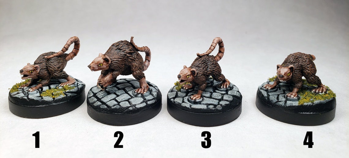 Giant Rats Painted Miniatures 3d Print Resin / Pathfinder - Etsy