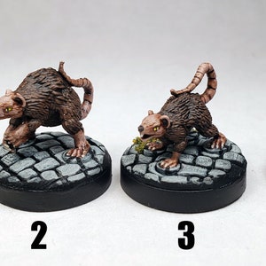 Giant Rats, Painted Miniatures 3d Print Resin / Pathfinder Frostgrave ...