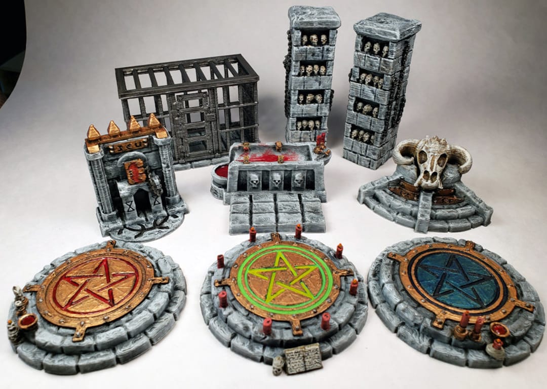 CUSTOM Painted Occult Summoning Circles Cage Altar / Dungeon D&D ...