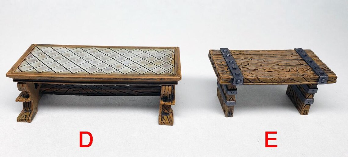 Dungeon Furniture Tables Chairs Beds Throne / Painted Tabletop Tiny ...