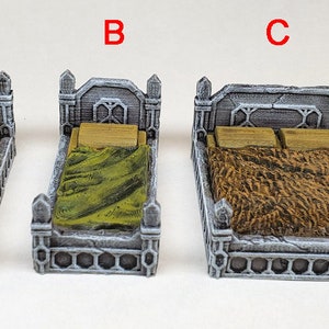 Painted Dwarven Stone Furniture Shelf Bed Throne Table Bench / Tiny ...