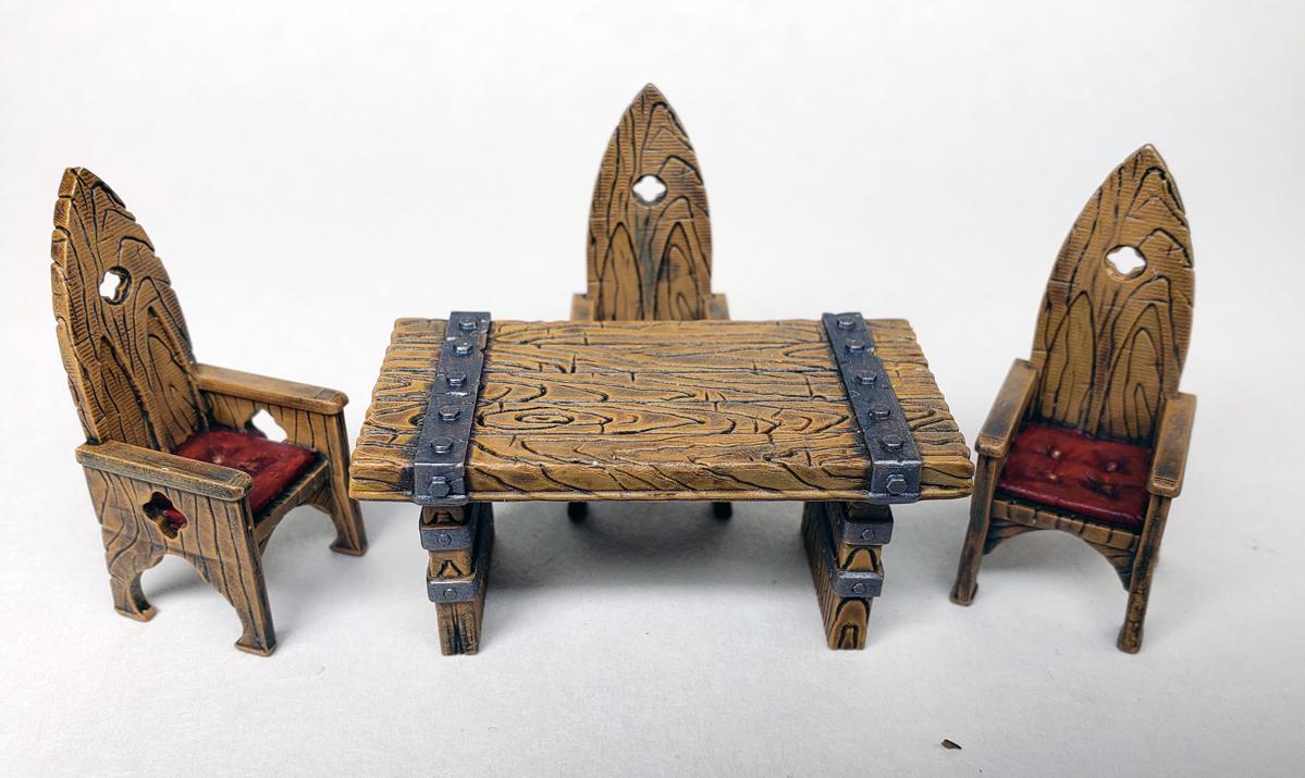 Dungeon Furniture Tables Chairs Beds Throne / Painted Tabletop Tiny ...