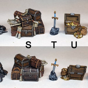 Painted Treasure Hoard Chest Loot Tabletop Board Game Terrain / Reaper ...