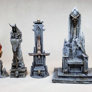 Painted Hellscape Statue, Devil Throne and Bonfire Terrain Resin Light ...