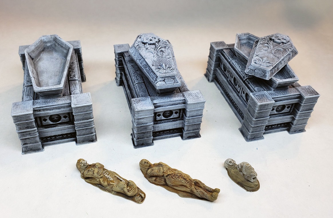 Painted Mummy Tombs and Remains Miniatures Dungeons & Dragons - Etsy