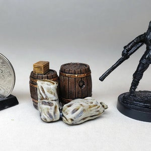 Painted Crates Barrels and Sacks, Scatter Cargo Supplies Dungeon D&D 5E ...