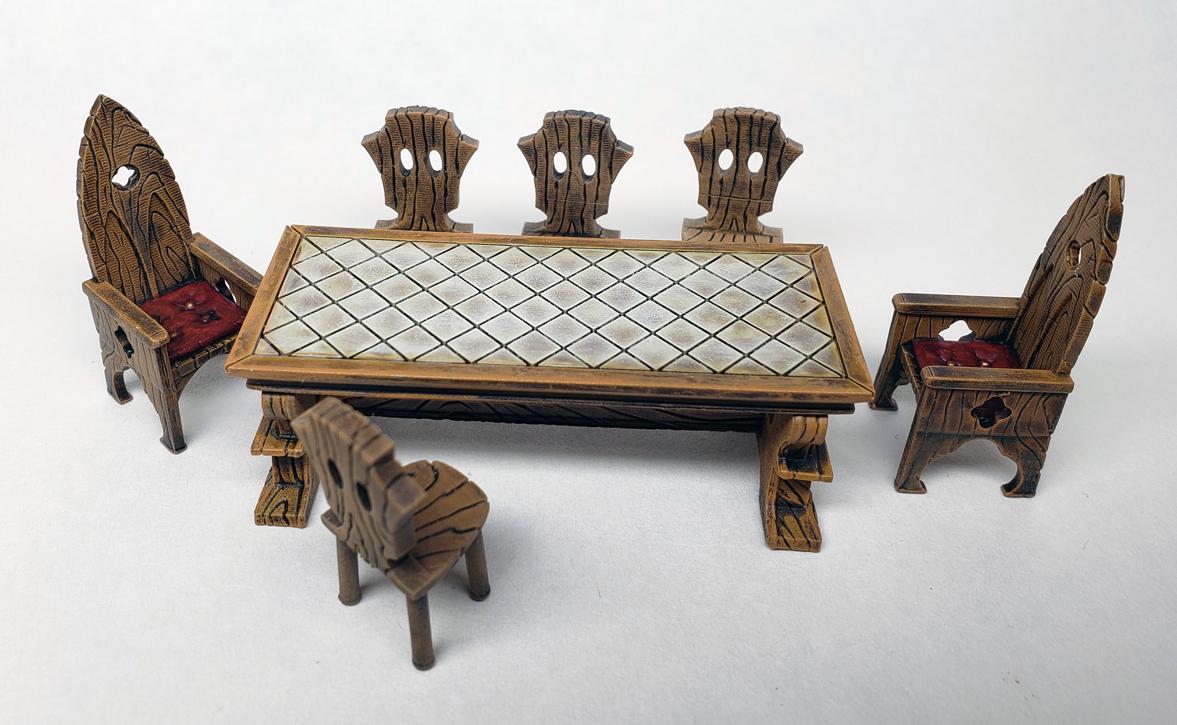 Dungeon Furniture Tables Chairs Beds Throne / Painted Tabletop Tiny ...