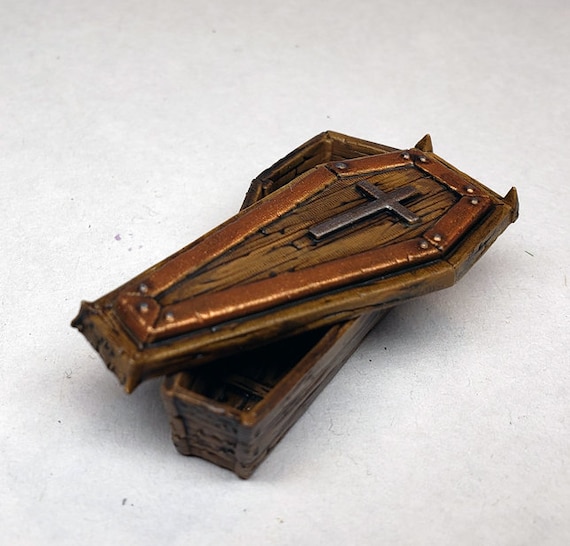 Painted Fancy Casket Removable Lid Coffin Dungeon D&D | Etsy