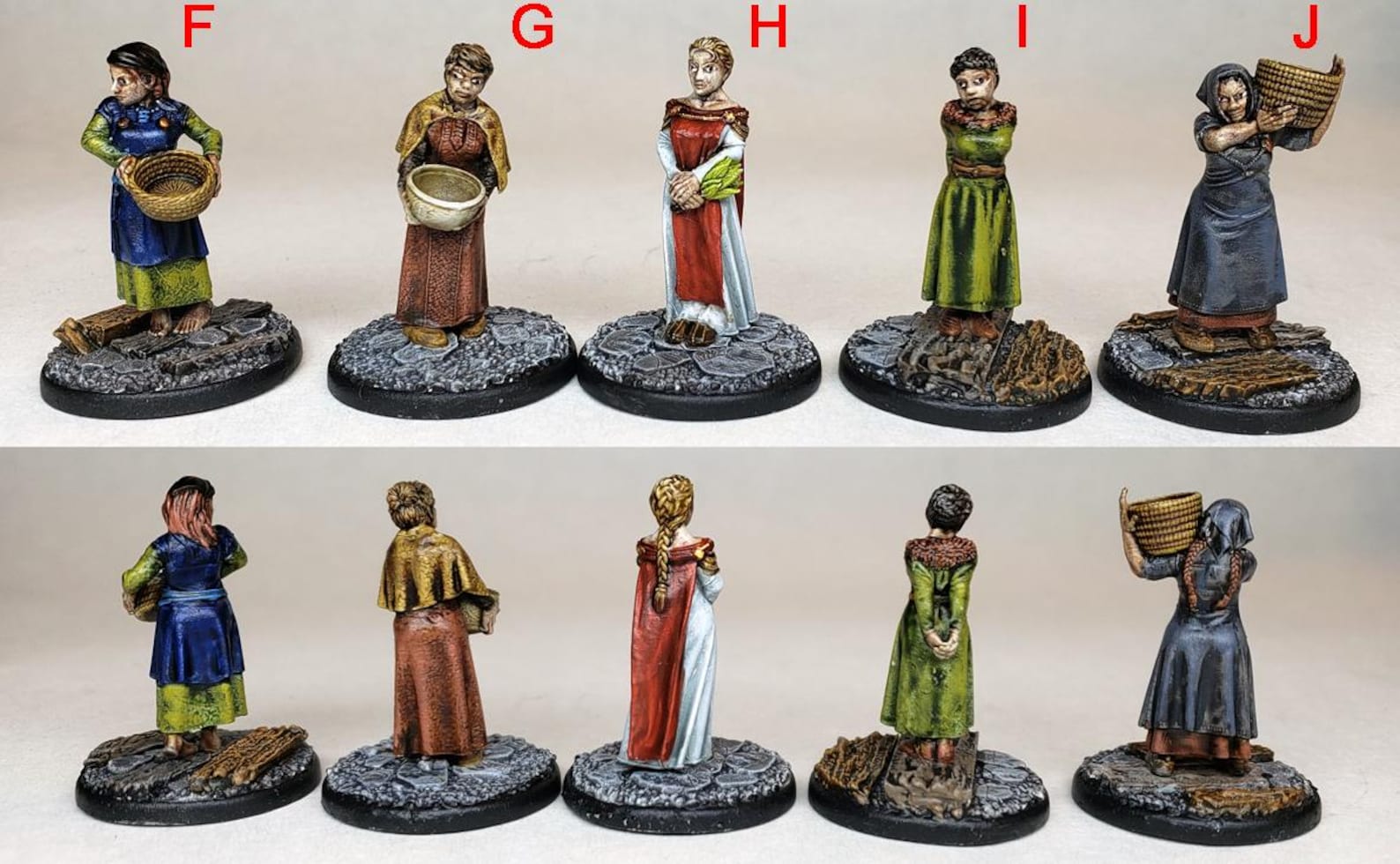 Painted Dnd Peasants Villagers Norse NPC Resin Miniatures Townsfolk ...