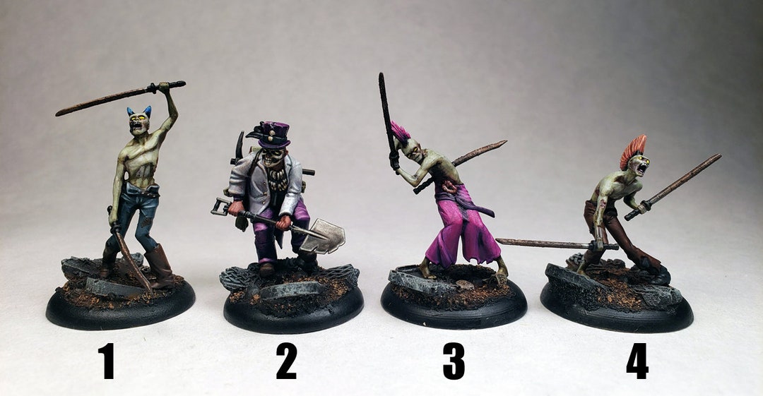 Painted Zombies and Mortimer, Rabble Risers Malifaux / Sci-fi Tabletop ...