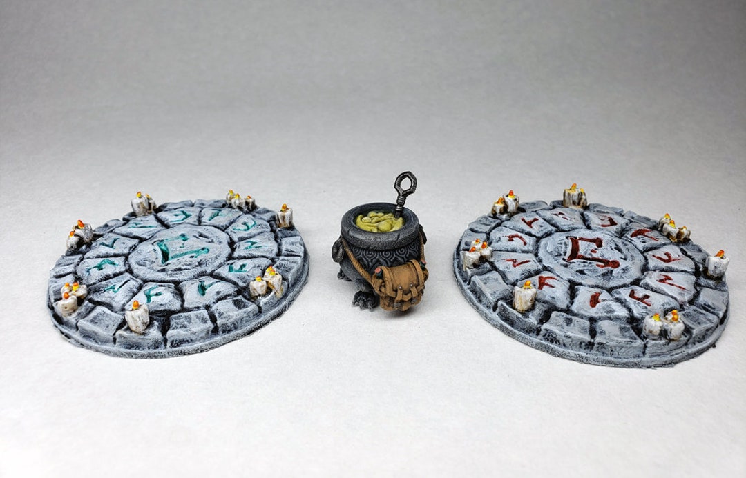 D&D Painted Summoning Circles and Cauldron Dungeon Temple / Resin ...