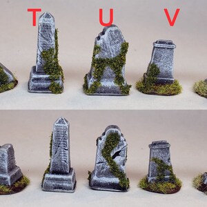 Graveyard (8) Mausoleum Tomb Moss Gravestone Skull Statue / Painted ...
