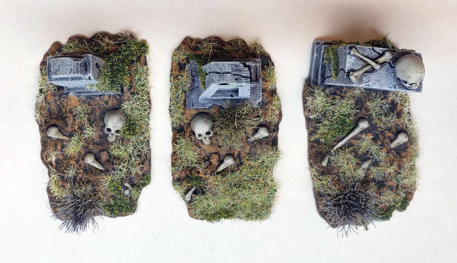 Fresh Graves and Coffins Gravestone Skull Bones Tomb / Painted Terrain ...