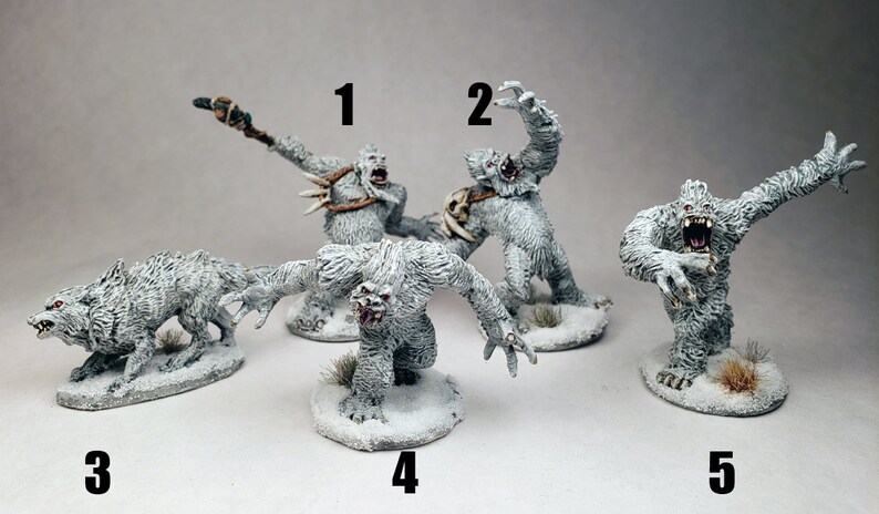 Yeti and Winter Wolf Painted Bones Miniatures Reaper / - Etsy