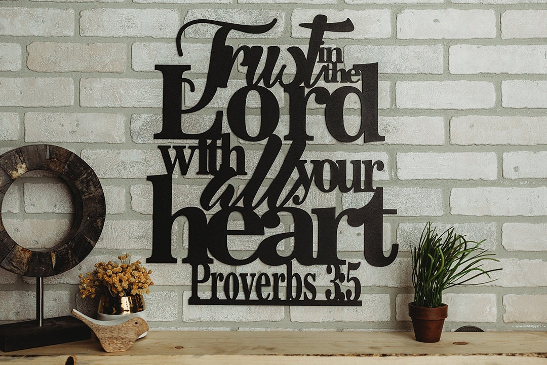 Proverbs 3:5 Trust in the Lord Metal Art Verse Wall Decor - Etsy