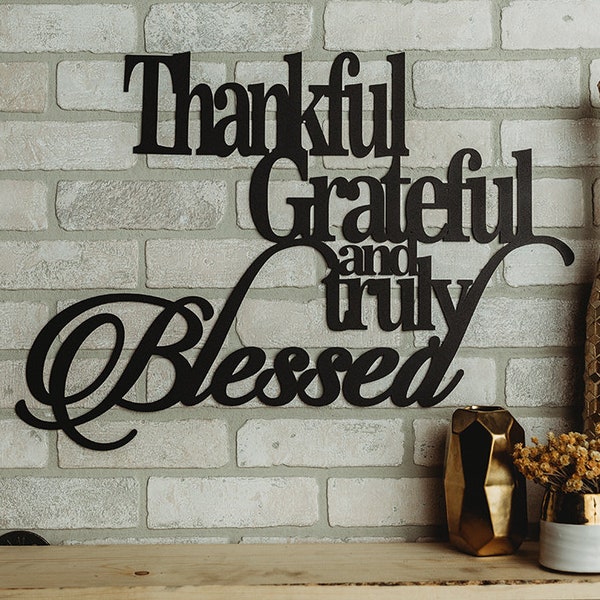 Metal Thankful Sign - Etsy
