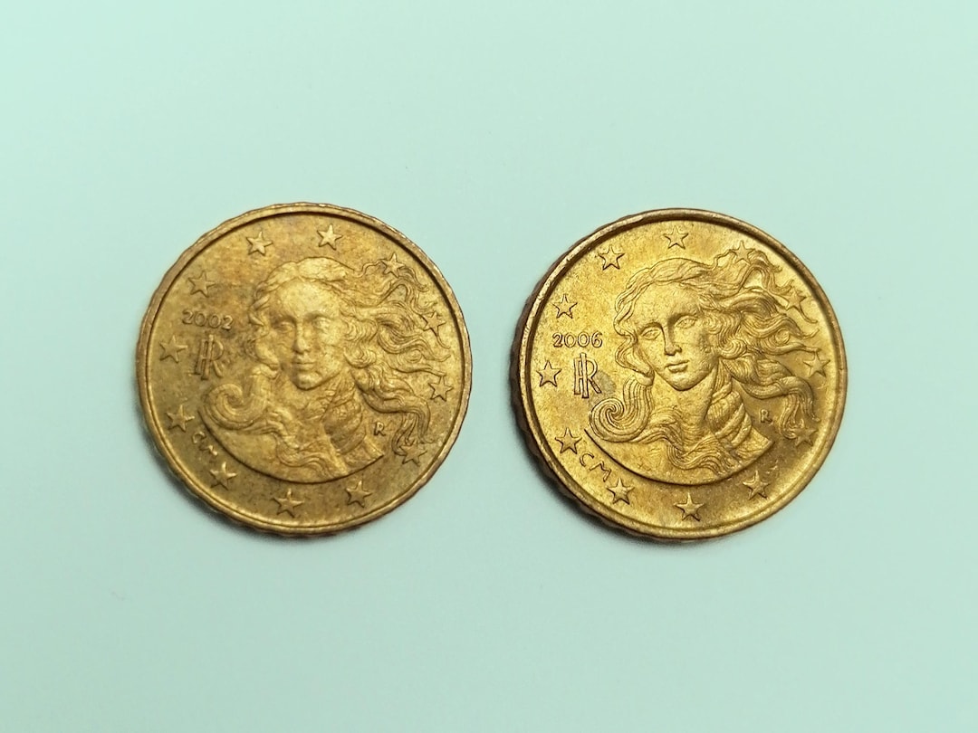 SET of 2 Coins - 10 Euro Cent Coin 2002 and 2006 Italy - “birth of ...