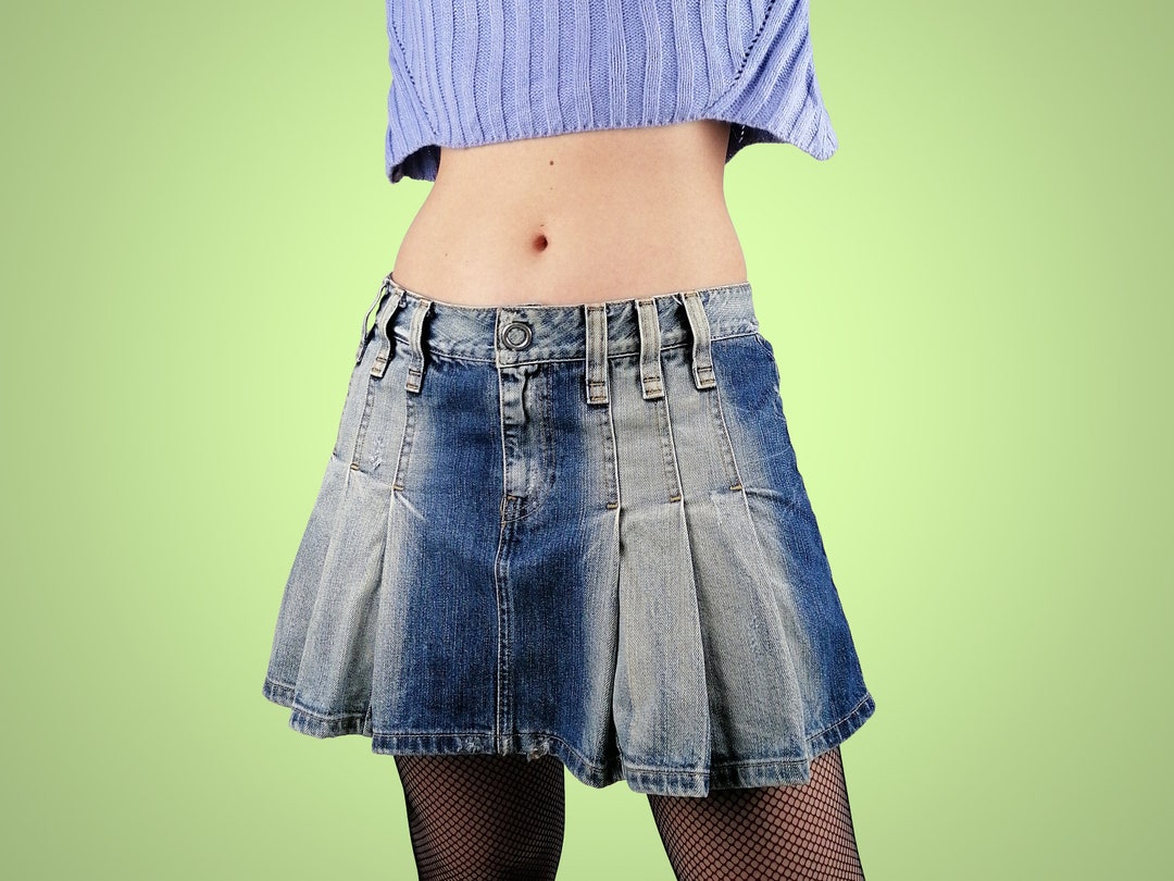 REPLAY Vintage Y2K Denim Low-waist Mini-skirt Stonewashed - Etsy